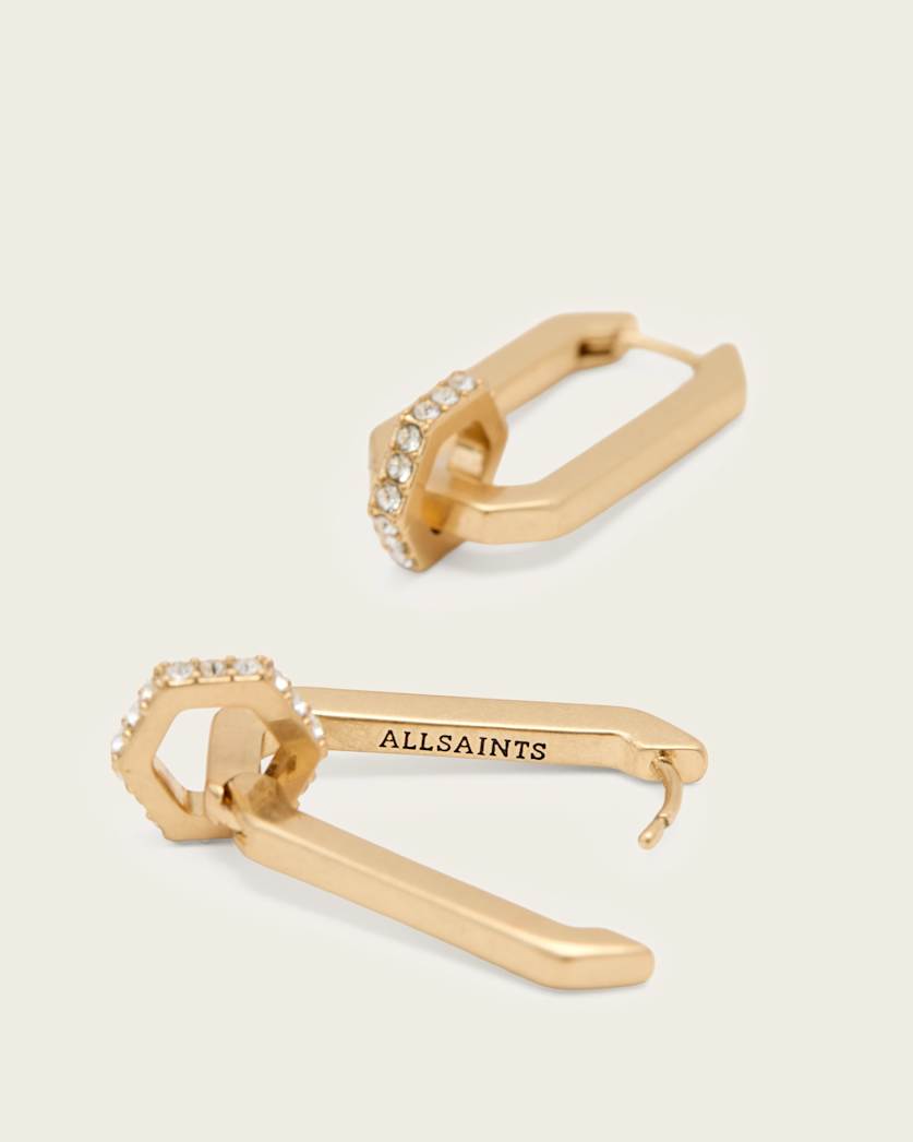 Selene Bolt Hoop Earrings WARM BRASS | ALLSAINTS
